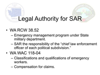 Search and rescue presentation for community groups | PPT