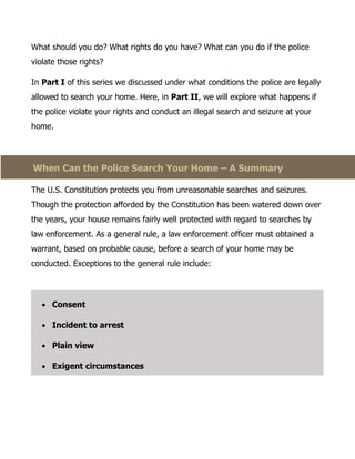 Search and Seizure Basics - What Happens When the Police Conduct An ...