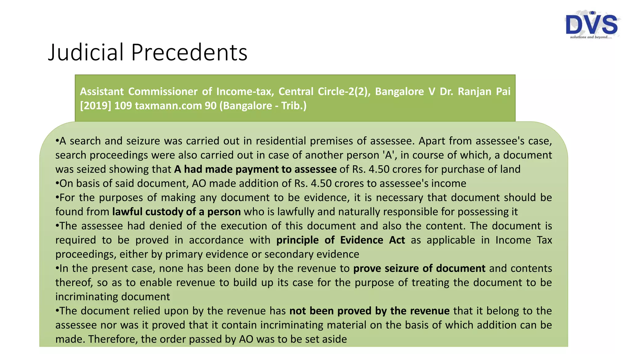 Search and Seizure under Income Tax Act | PPTX