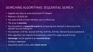 Search and Sort algorithms. Bubble, Insertion, Selection. | PPT