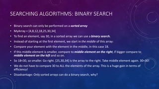 Search and Sort algorithms. Bubble, Insertion, Selection. | PPT