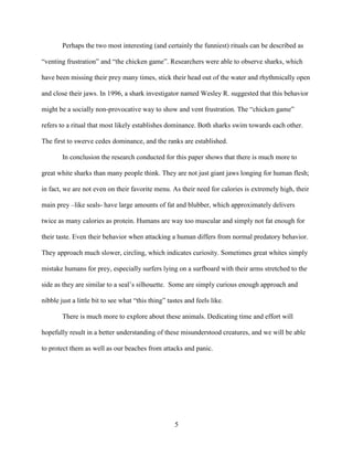 Database Comparison: Social Behavior of the Great White Shark | DOCX