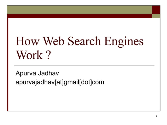 How web searching engines work | PPT