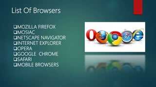 Search Engines & Web Browser & Internet & World wide Web (WWW) | PPTX ...