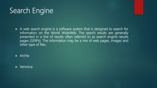 Search Engines & Web Browser & Internet & World wide Web (WWW) | PPTX
