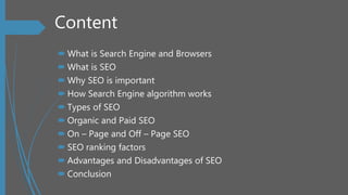 Search Engine Optimizaation | PPT
