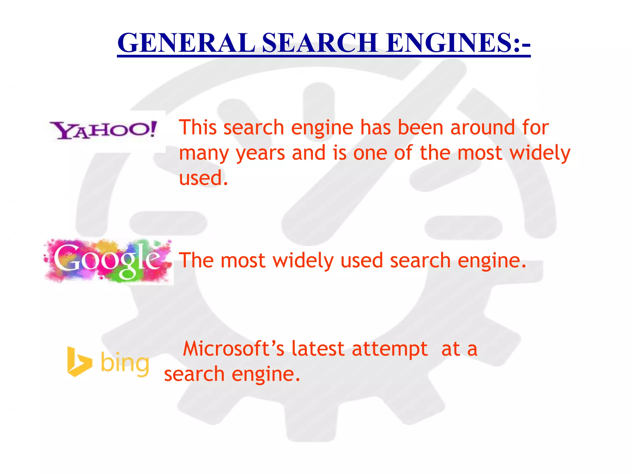 Types and overview of Search Engine | PPTX