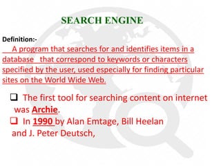 Types and overview of Search Engine | PPTX
