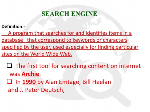 Types and overview of Search Engine | PPT