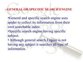 Types and overview of Search Engine | PPTX