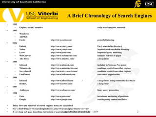 Early History of Search Engine by Viterbi School | PPT