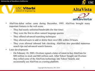 Early History of Search Engine by Viterbi School | PPT