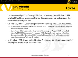 Early History of Search Engine by Viterbi School | PPT
