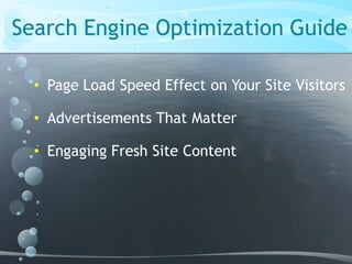 Search engine optimization guides, tips and resources in an easy way | PPT