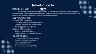 Search engine optimization Course in Hyderabad | PPT