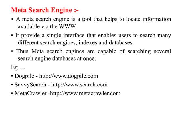 Search engine ppt | PPTX | Search | Internet