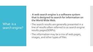 Search Engine working, Crawlers working, Search Engine mechanism | PPTX ...