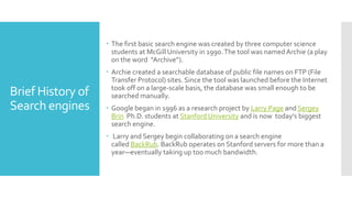 Search Engine working, Crawlers working, Search Engine mechanism | PPTX ...