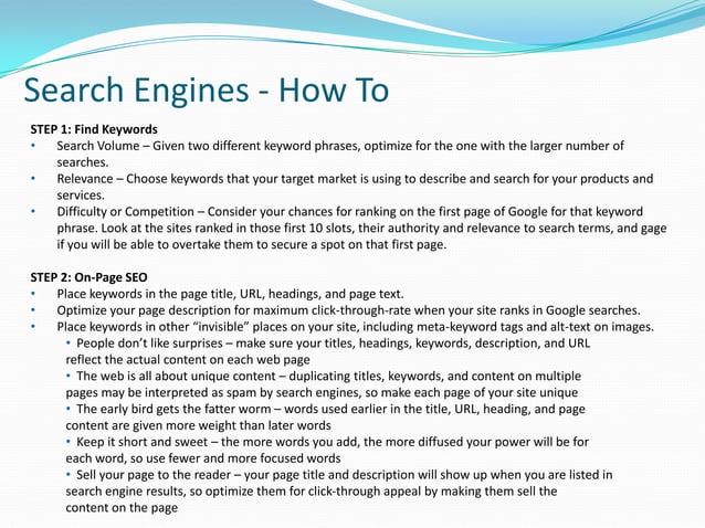 Search engine rank | PPTX | Search | Internet