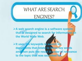 Search engines slide show | PPTX