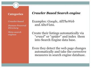 Learn the Search Engine Type and Its Functions! | PPSX