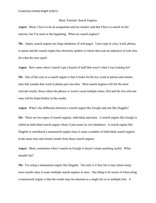 Search Engine Tutorial Script | PDF