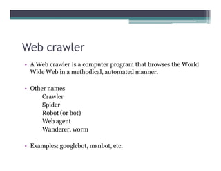 Search engine and web crawler | PDF