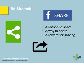 Be Searchable, Findable & Shareable Online | PPTX