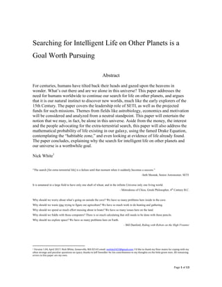 Searching for Intelligent Life on Other Planets is a Goal Worth ...