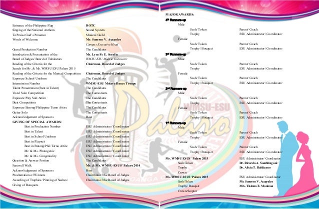 Search for Mr. & Ms. WMSU Palaro 2015