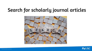 Search for scholarly journal articles | PPT