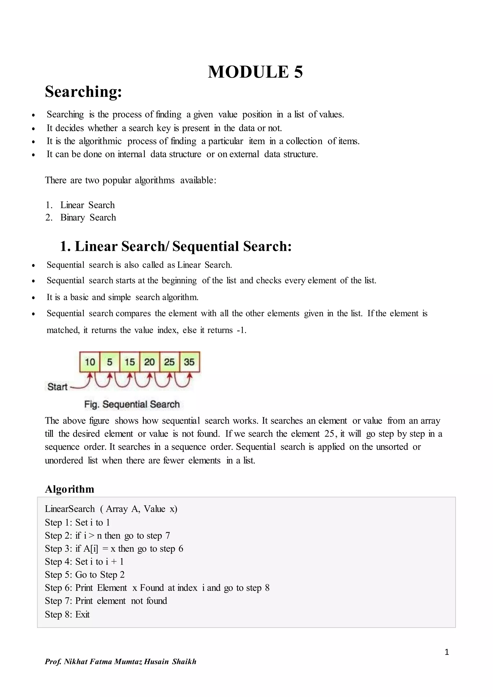 MODULE 5-Searching and-sorting | DOCX