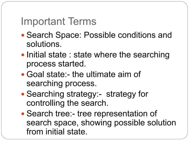 Searching algorithm in AI.pptx | Search | Internet
