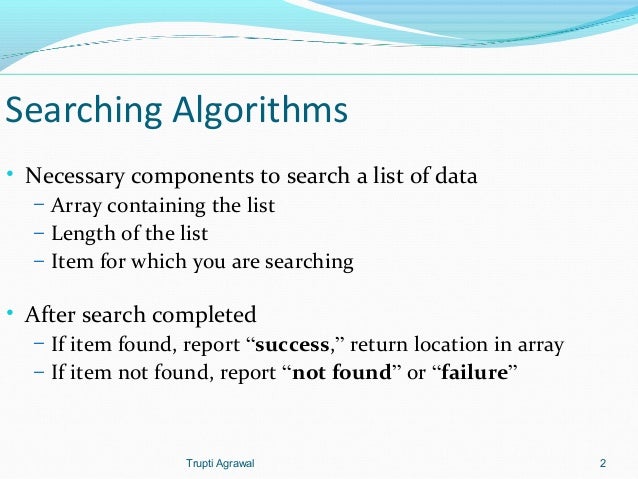 Searching algorithms