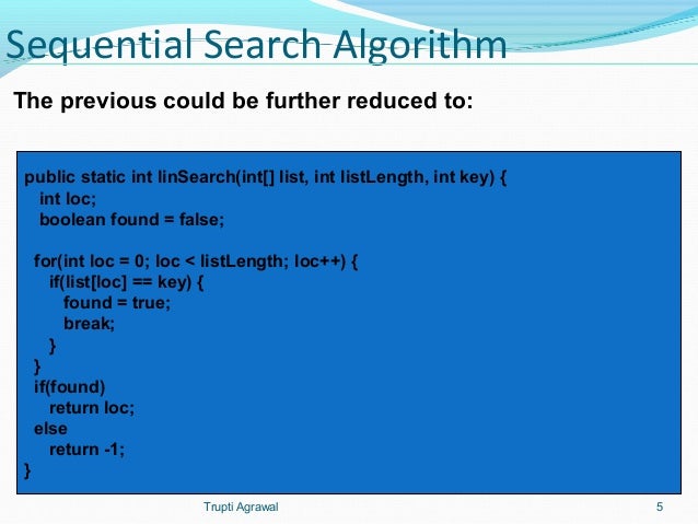 Searching algorithms
