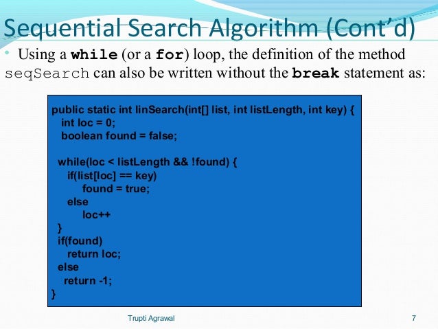Searching algorithms