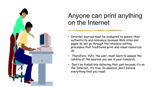 Searching and evaluating internet resources | PPTX