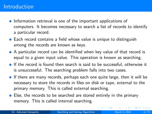 Searching and Sorting Algorithms | PDF | Search | Internet