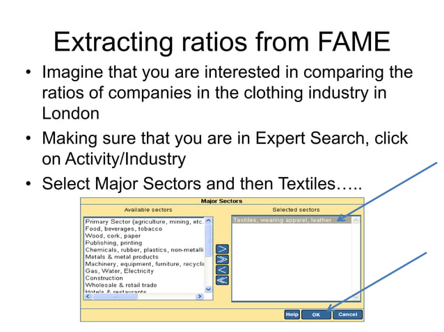 Using FAME to look at ratios | PPTX