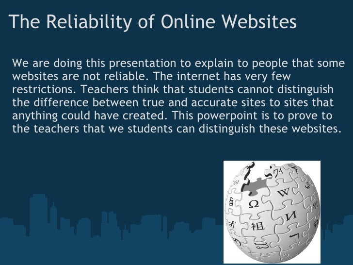 Searching For Reliable Resources