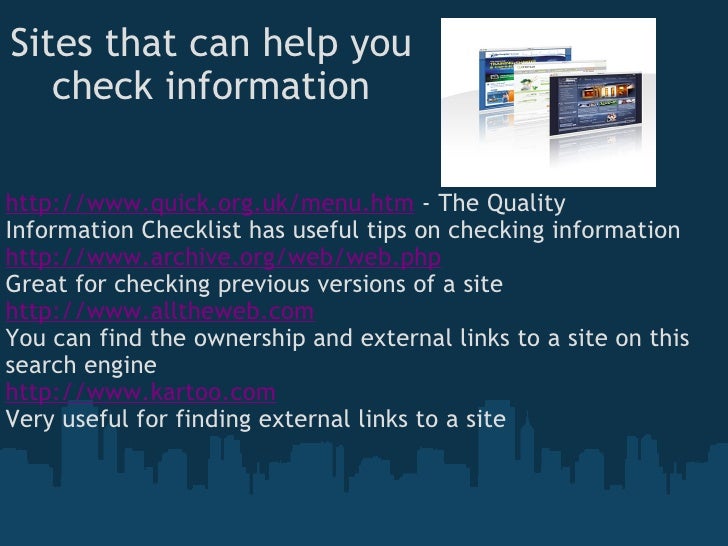 Searching For Reliable Resources