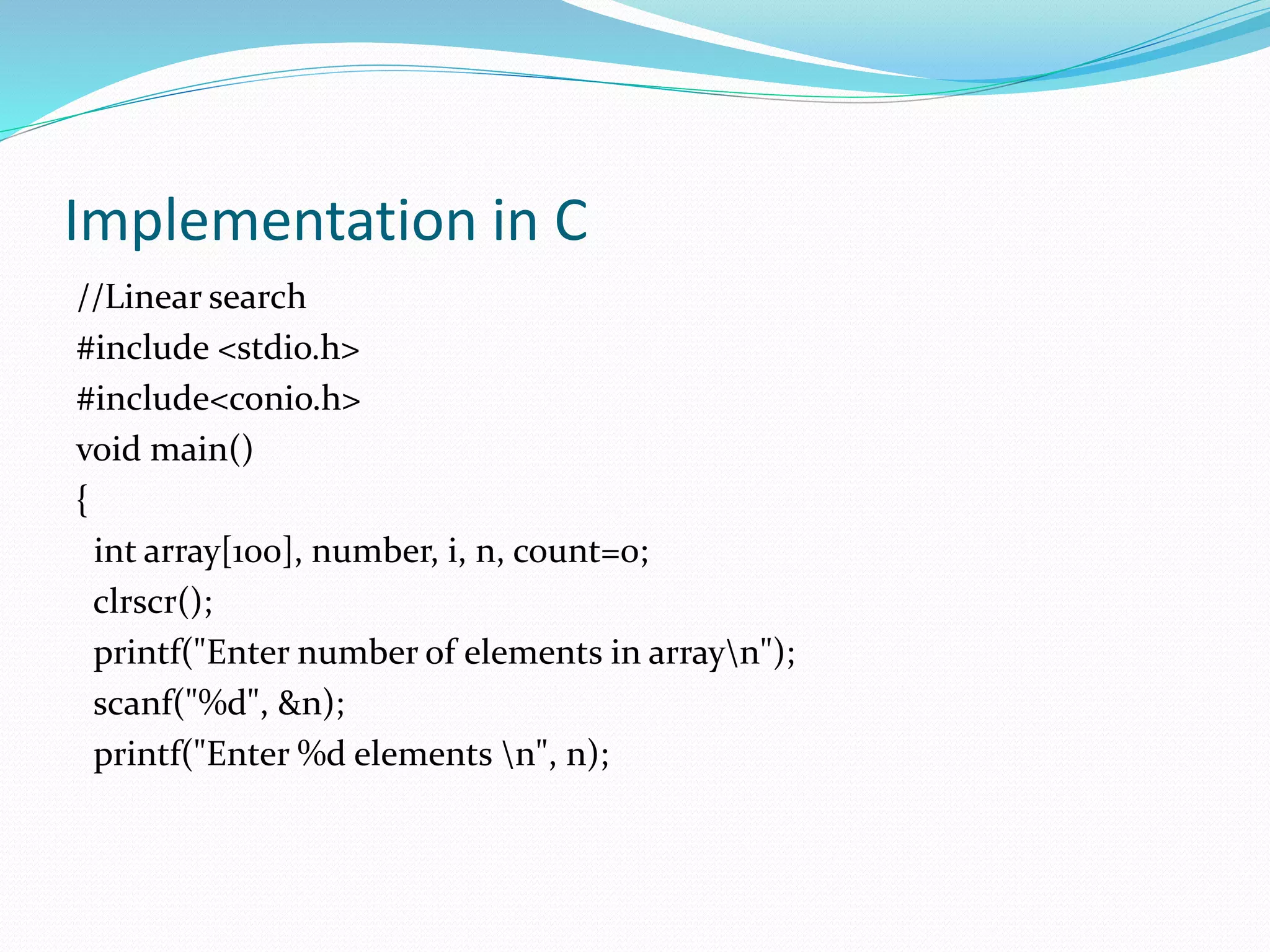 Searching in c language | PPT