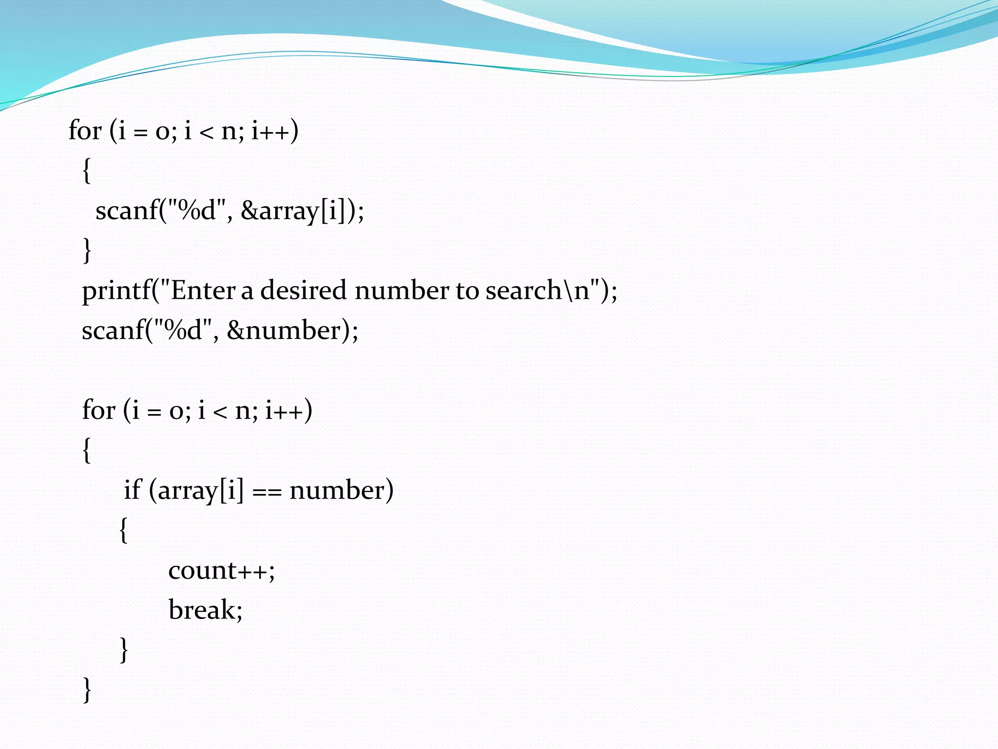 Searching in c language | PPT