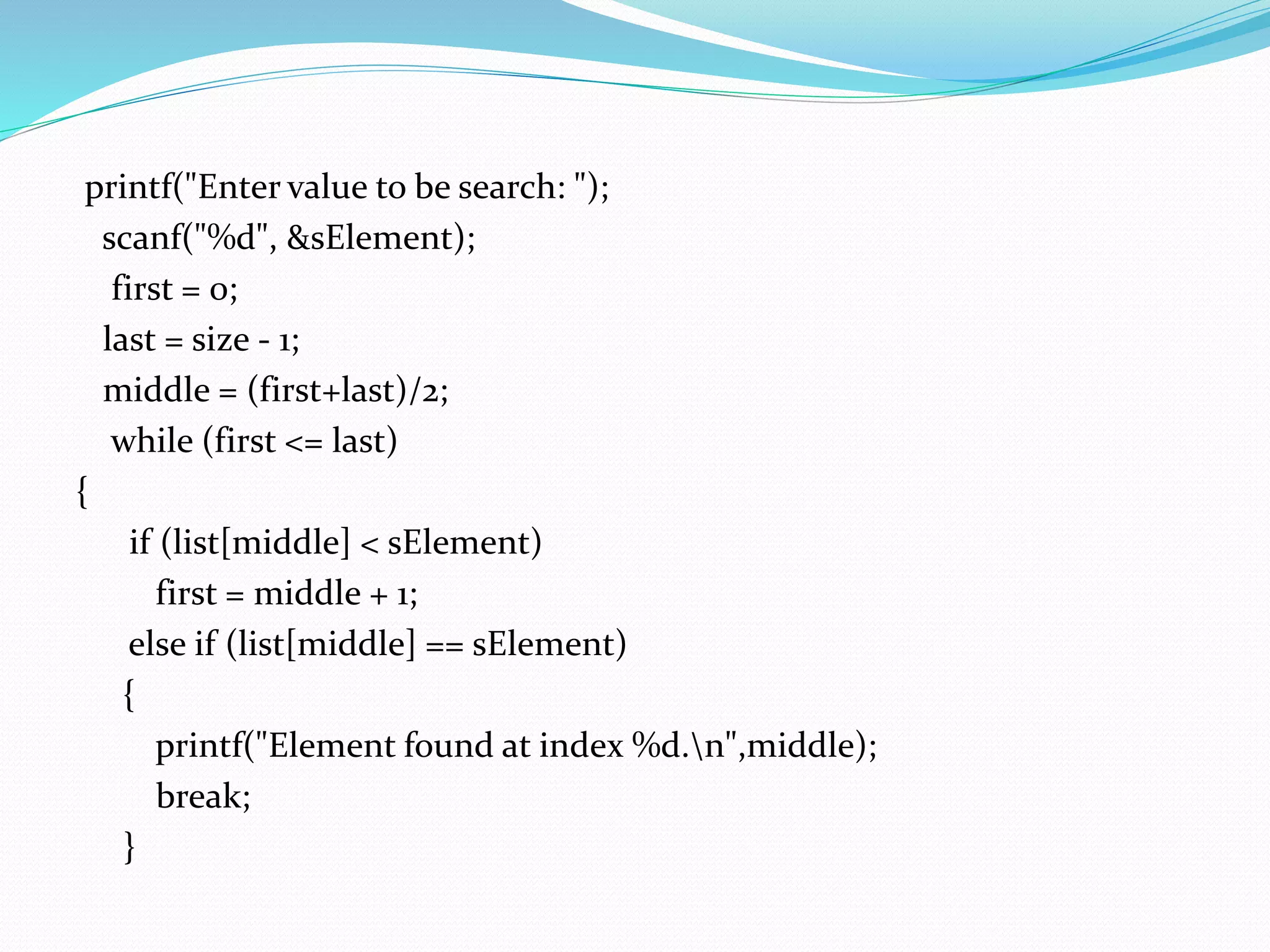 Searching in c language | PPT