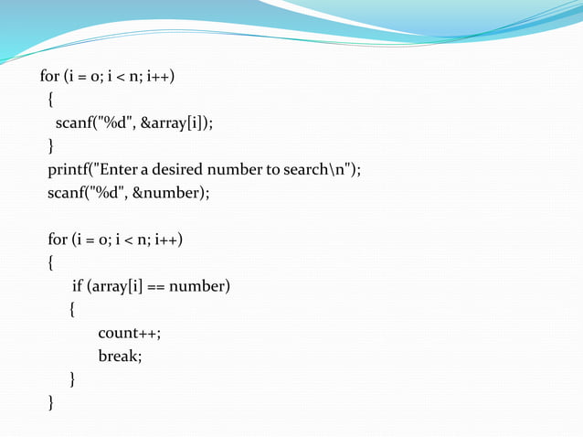 Searching in c language | PPT