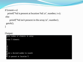 Searching in c language | PPT