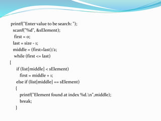 Searching in c language | PPT
