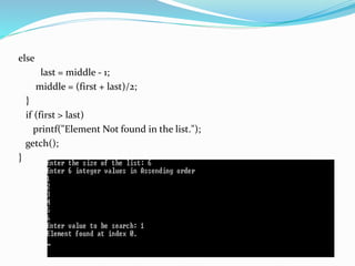 Searching in c language | PPT