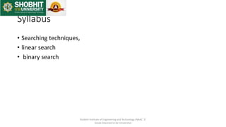 Searching in Data Structure(Linear search and Binary search) | PPT