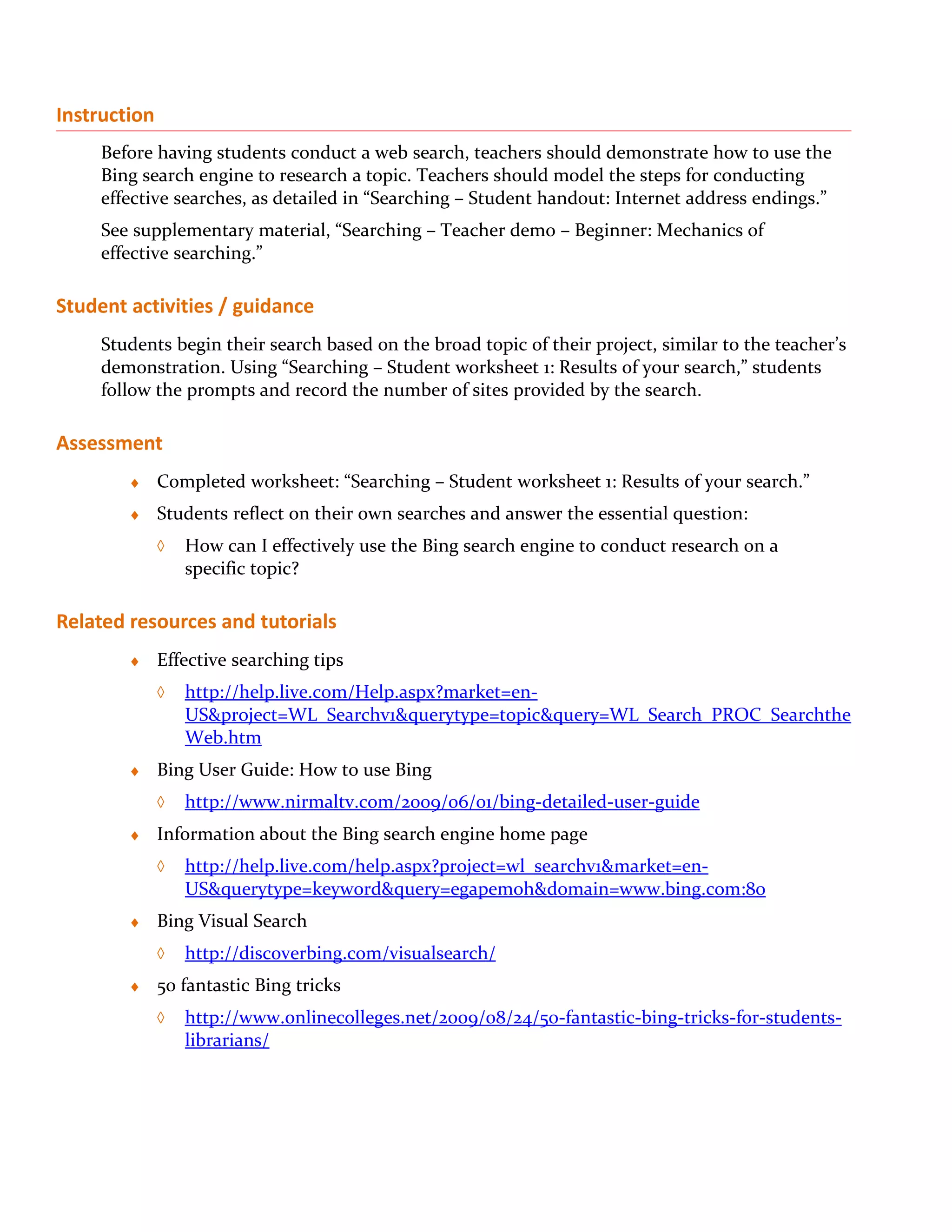 Searching lessonplan beginner | PDF